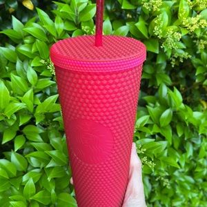 Starbucks | Dining | Starbucks Ruby Pink Studded Soft Touch Venti Cold ...